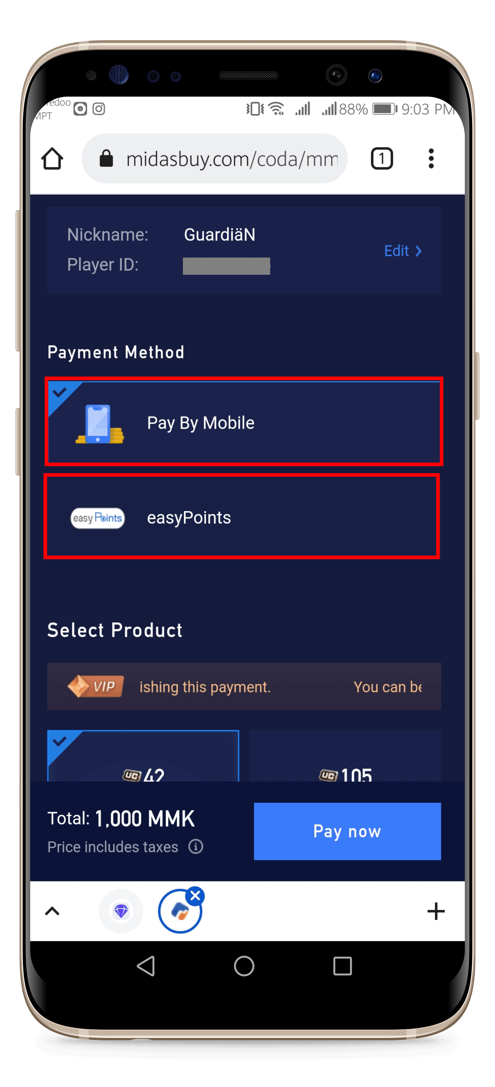 PUBG UC ဝယ်ယူဆောင်ရွက်နည်း လမ်းညွန်။ – Coda Payments Myanmar