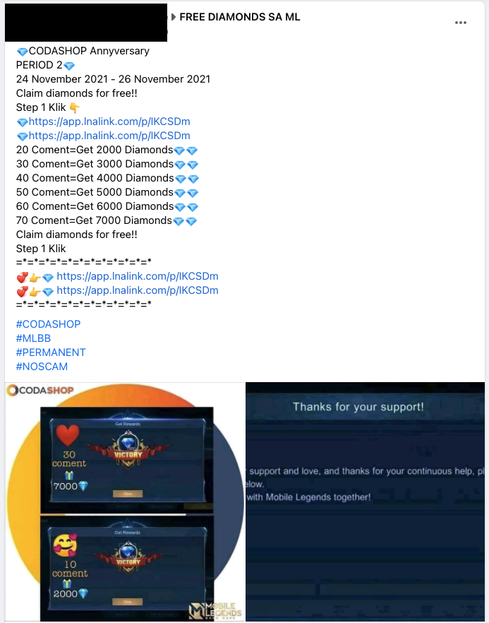 Codashop အမည်ခံ website အတုတွေကို သတိထားပါ! – Coda Payments Myanmar